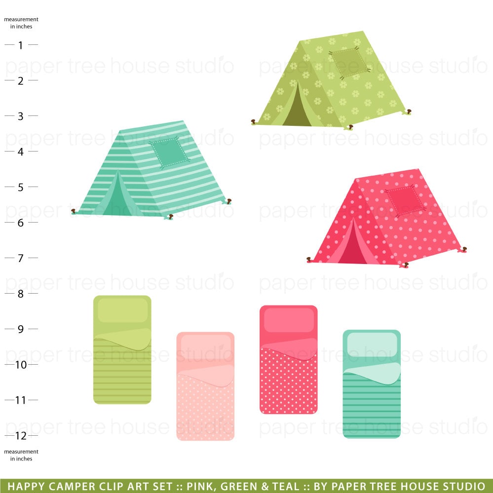 Camping Clip Art. Camper Clipart. Glamping Clip Art. Sleepover - Etsy ...