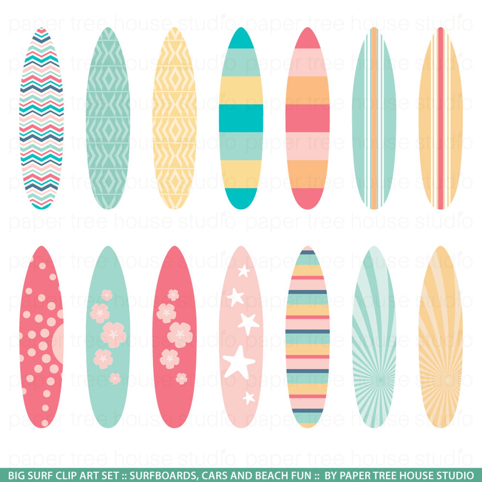 Surf Clipart. Beach Clip Art. Vacation Clipart. Summer - Etsy