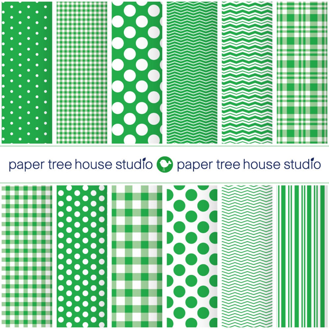 Green Digital Paper. Saint Patrick Day Paper. Gingham Digital Paper ...
