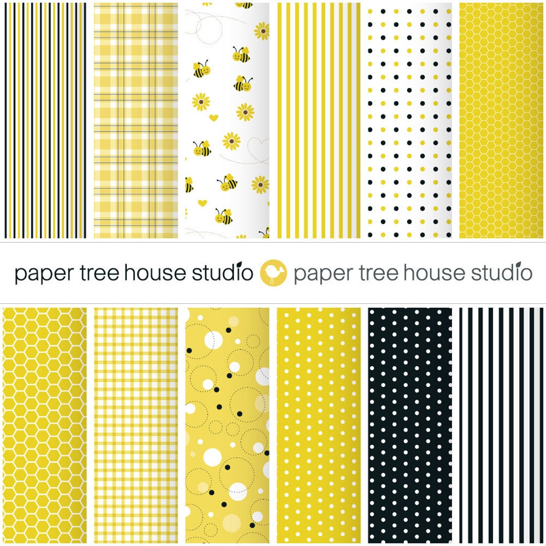 Bumble Bee Digital Paper Set. Honeycomb Digital Paper. Bee Scrapbook ...
