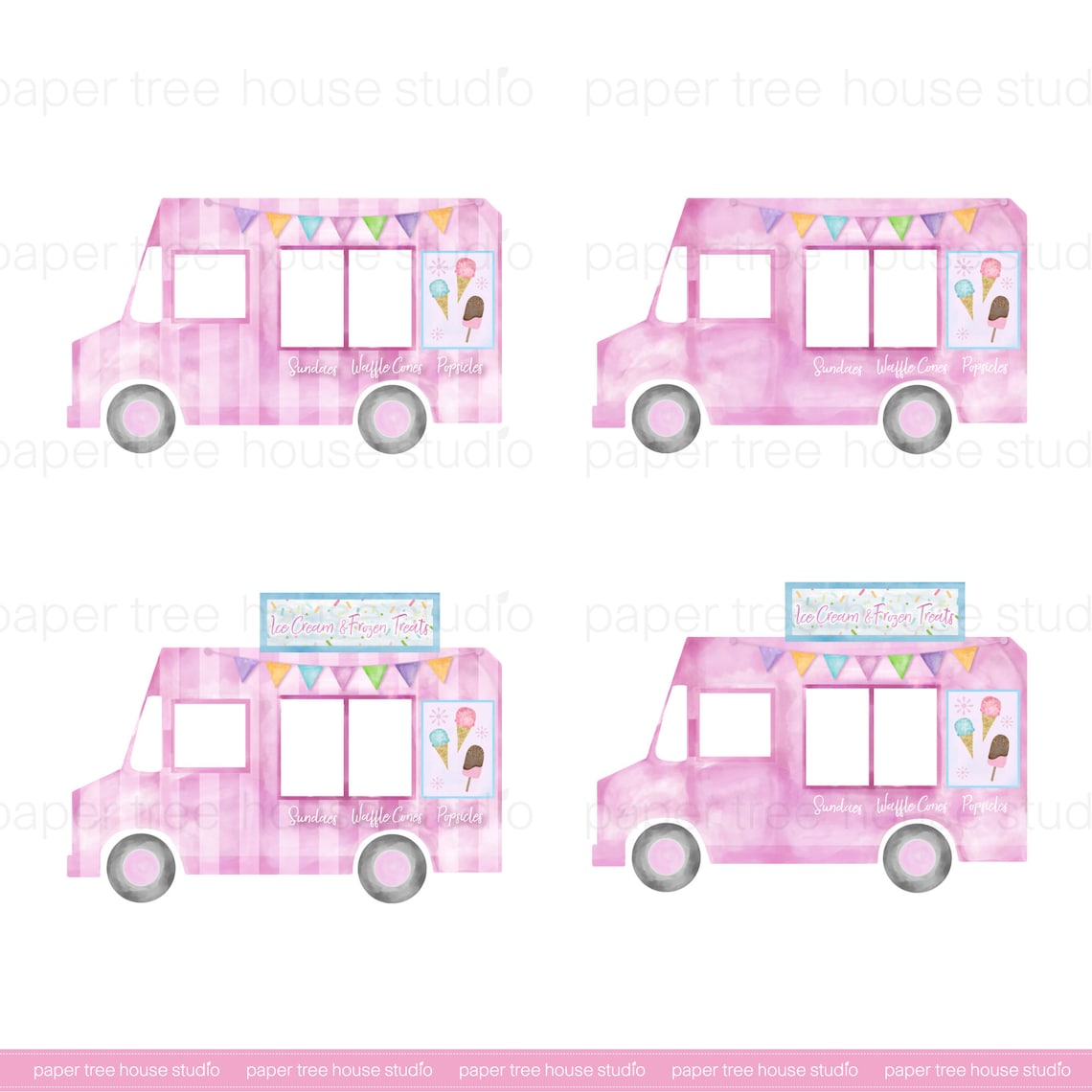 Ice Cream Truck Clip Art. Ice Cream Clip Art. Watercolor | Etsy Canada