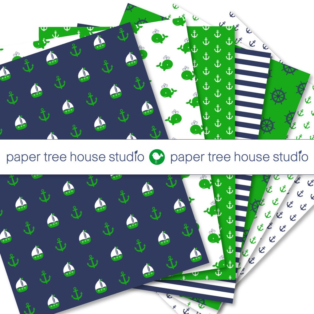 Nautical Digital Paper. Sailboat Digital Paper. Sailboat Download ...