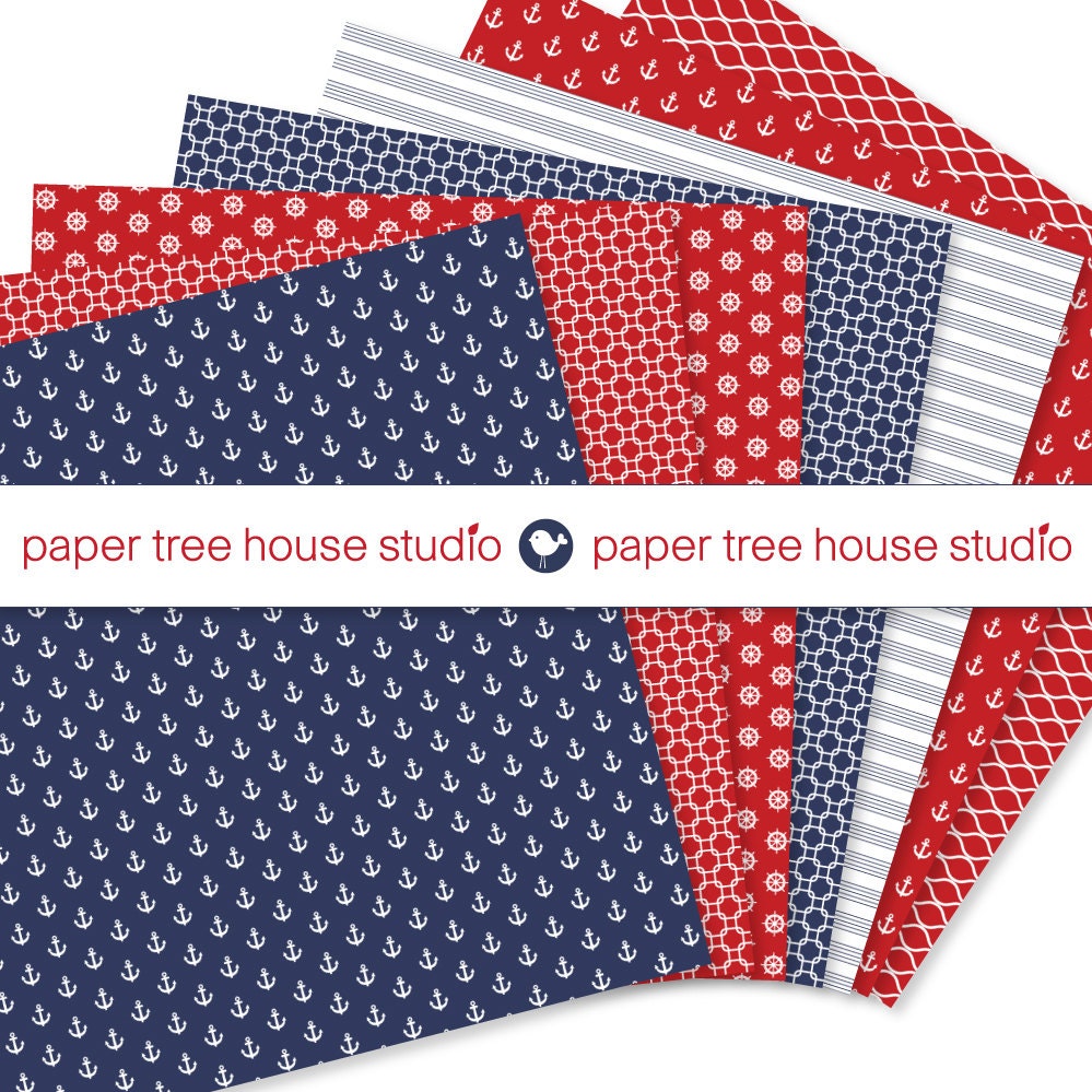 Nautical Digital Paper. Sailboat Digital Paper. Sailboat Clipart ...