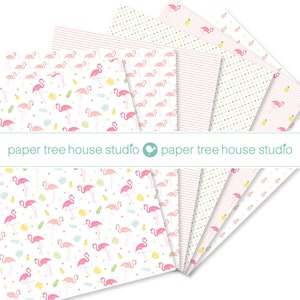Flamingo Digital Paper. Pink Flamingo Print. Pineapple Paper. Flamingo ...