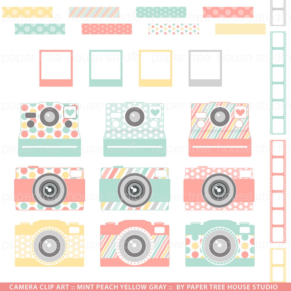 Camera Clip Art. Vintage Camera Digital Download. Photo Scrapbook ...