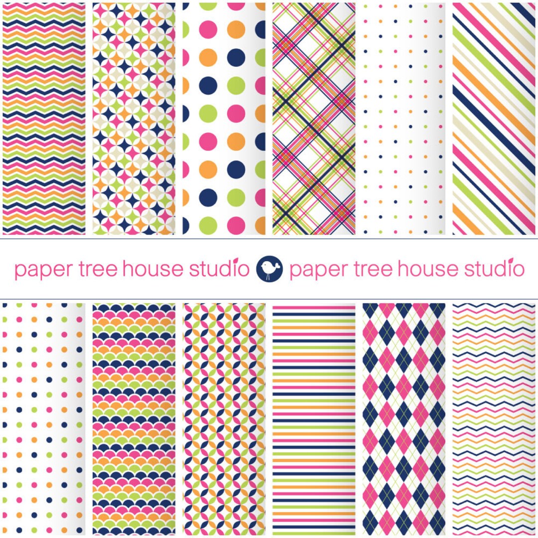 Pink Digital Paper Pack. Pink Polka Dot Paper. Plaid Digital Paper ...