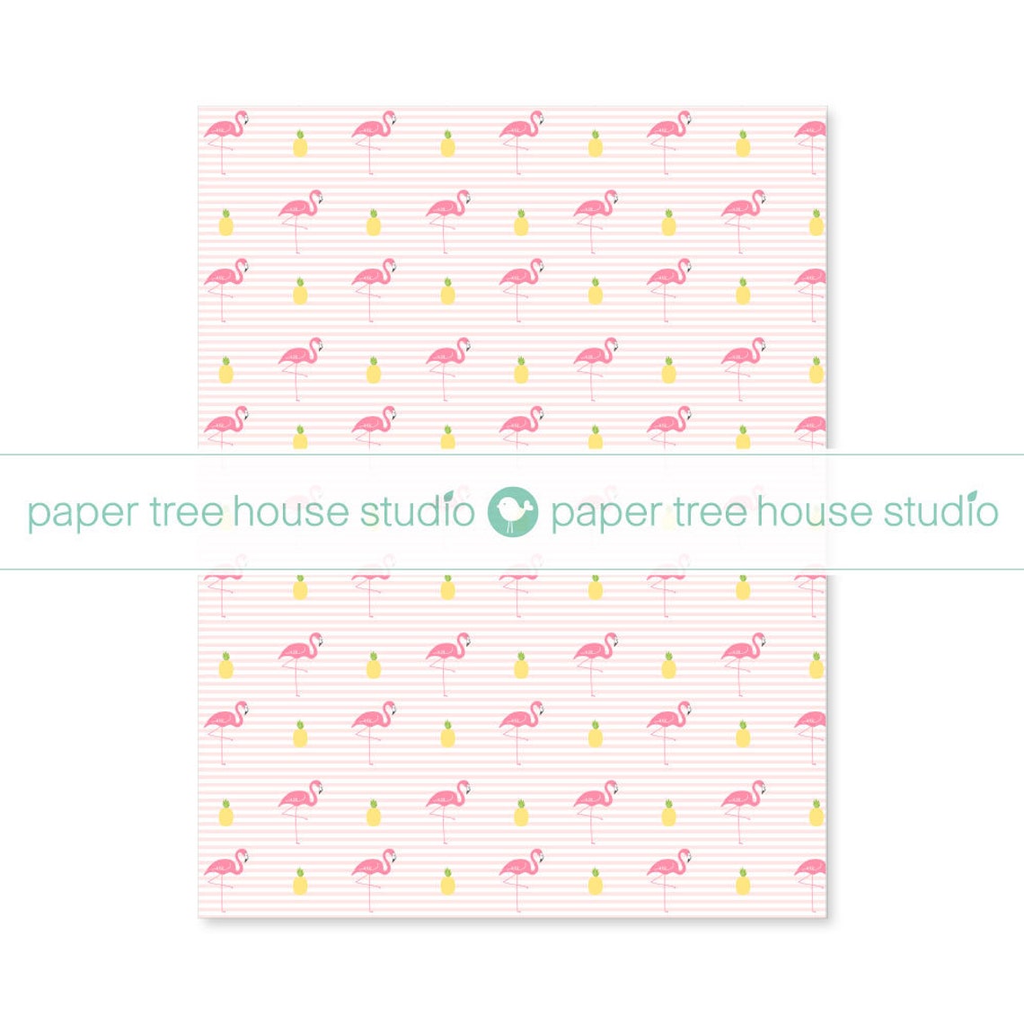 Flamingo Digital Paper. Pink Flamingo Print. Pineapple Paper. | Etsy