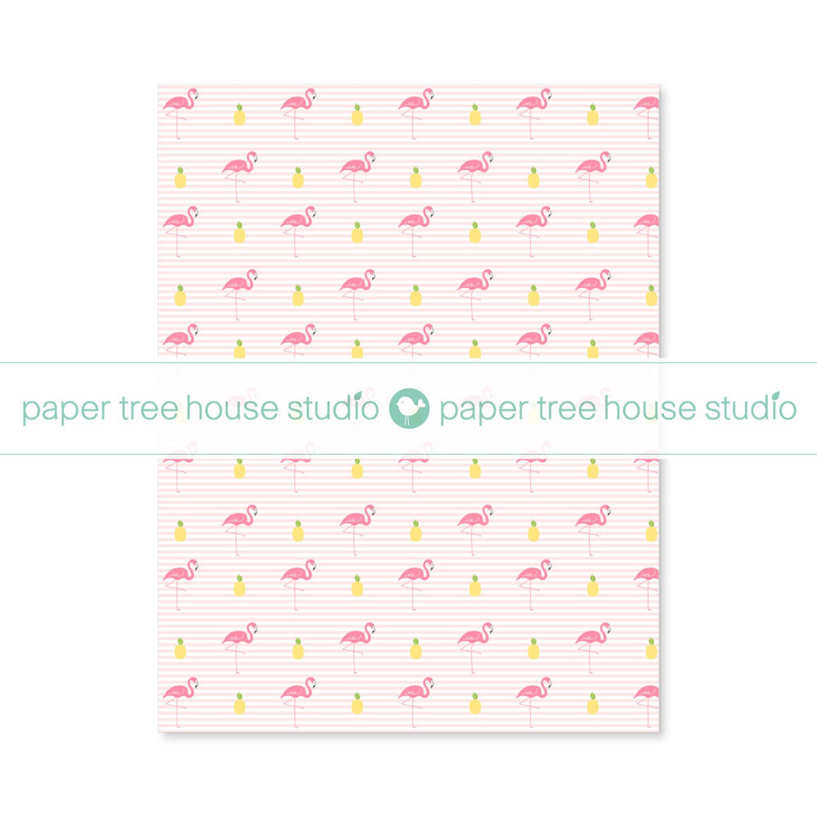 Flamingo Digital Paper. Pink Flamingo Print. Pineapple Paper. | Etsy