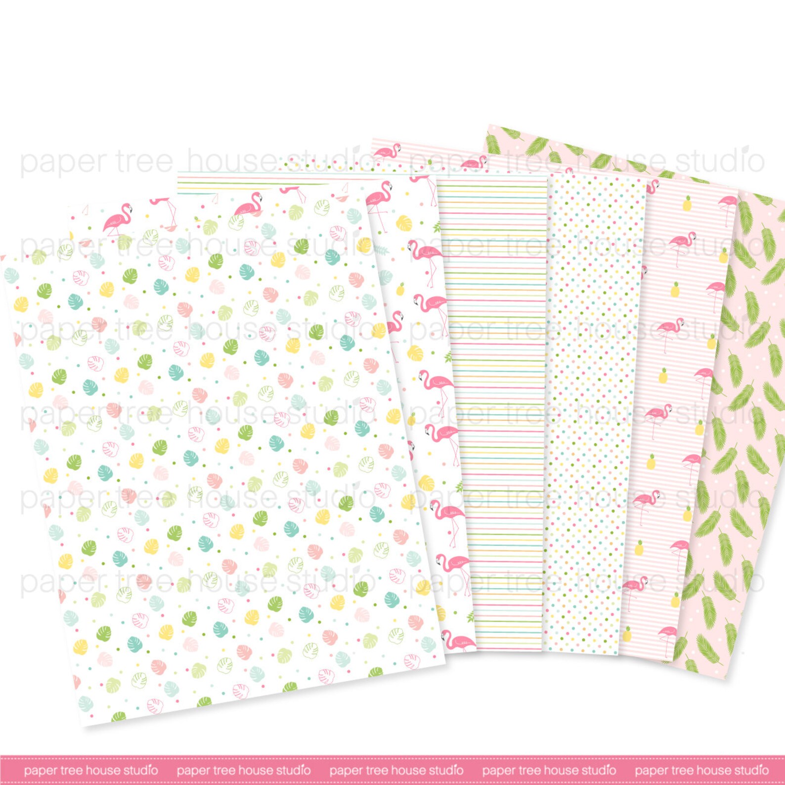 Flamingo Clip Art & Paper Bundle. Flamingo Clip Art. Flamingo - Etsy