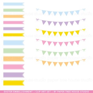 Easter Clip Art Set. Bunny Clipart. Flower Clip Art. Easter Eggs ...