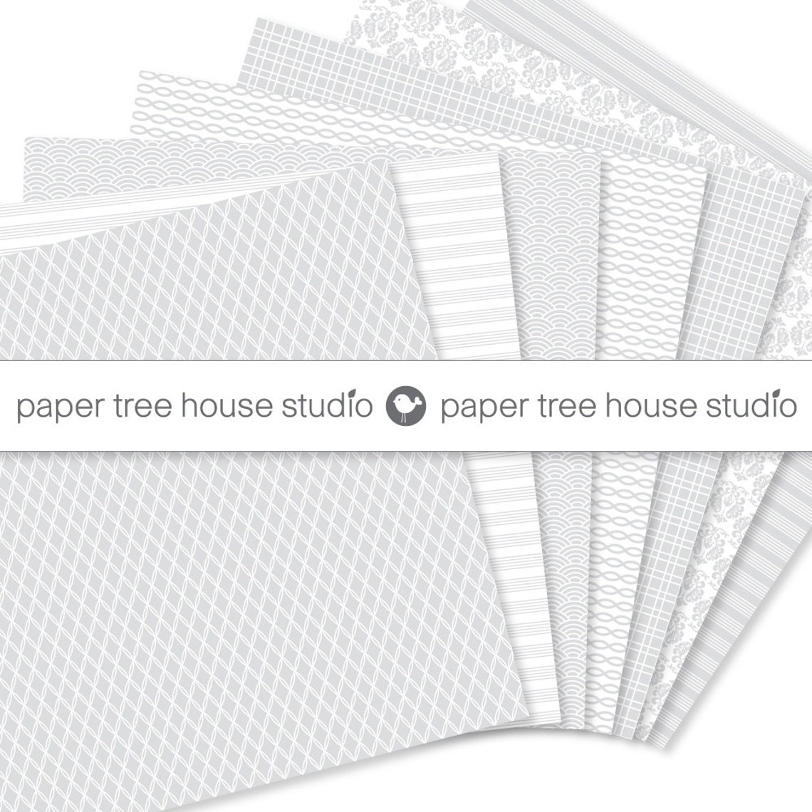 Gray Digital Paper. Gray and White Paper Pack. Shabby Chic | Etsy