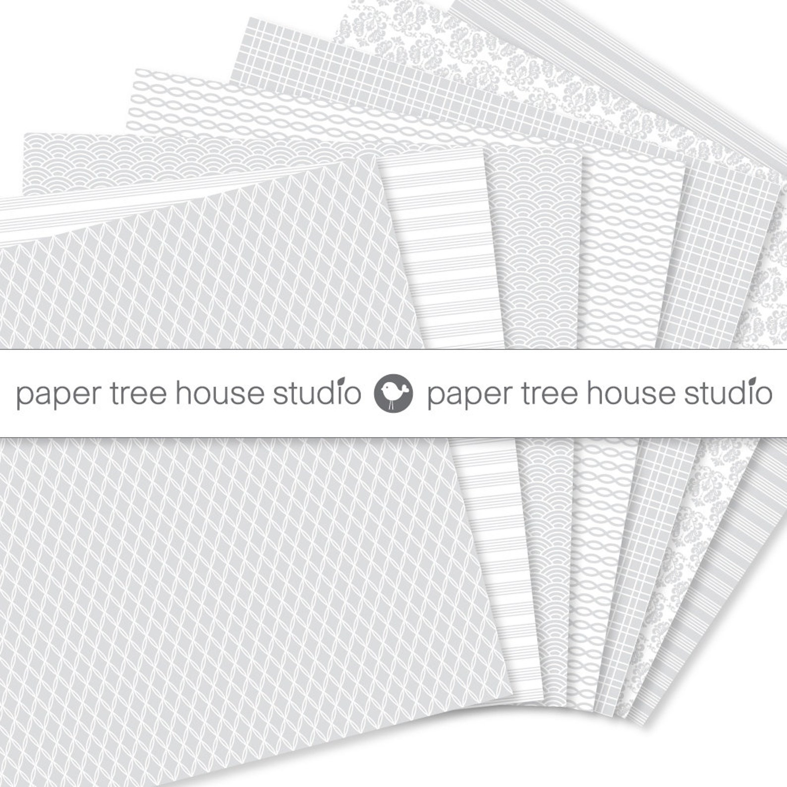 Gray Digital Paper. Gray and White Paper Pack. Shabby Chic Digital ...