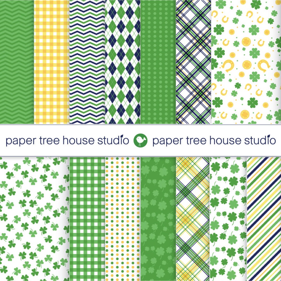 Saint Patrick's Day Digital Paper. Plaid Paper. Leprechaun Clipart ...
