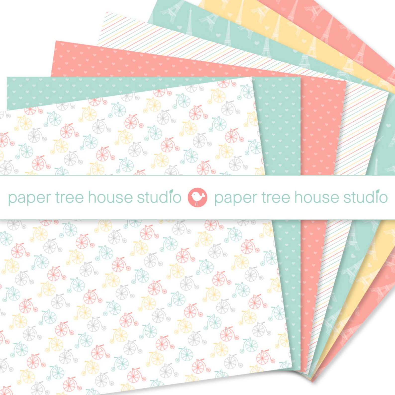 Vacation Digital Paper. Paris Digital Paper. Eiffel Tower Clipart ...