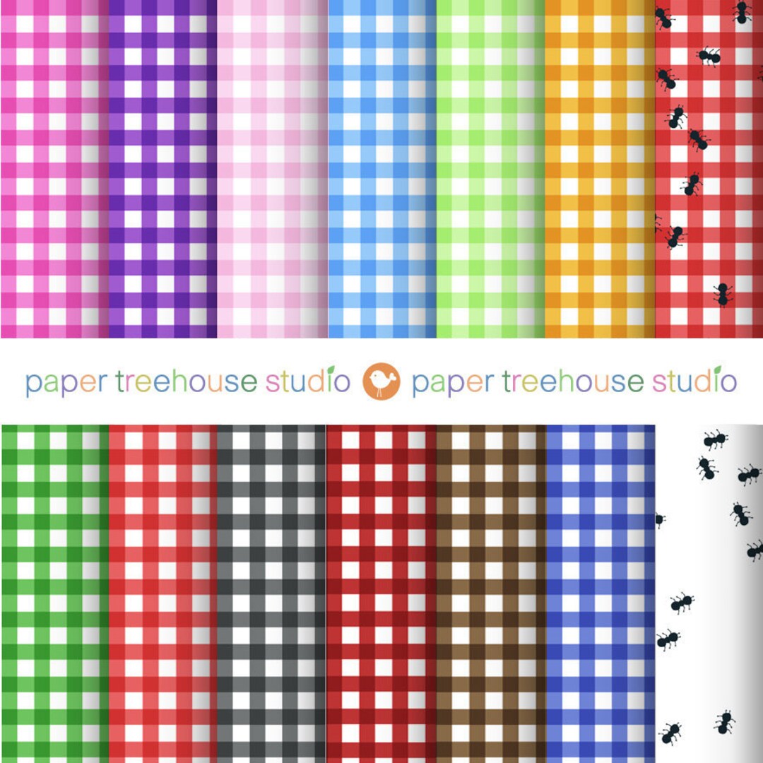 Gingham Digital Paper. Gingham Pattern. Gingham Paper Pack. Plaid Paper ...
