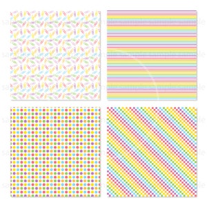 Back to School Digital Paper Set. School Supplies Digital Paper ...