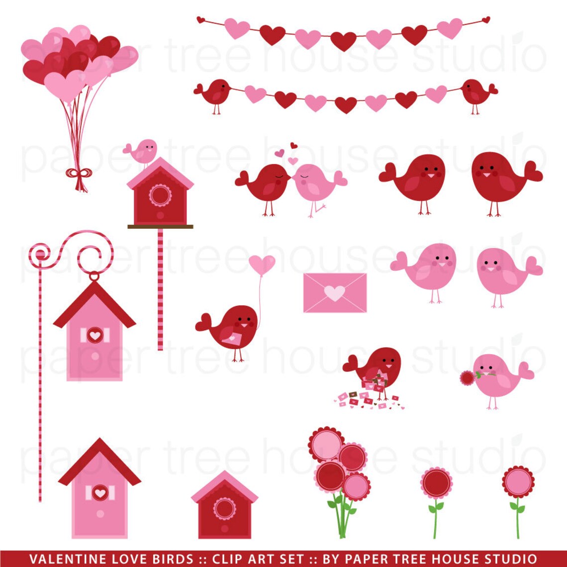 Valentine Clip Art. Valentine Love Birds. Bird Clip Art. Bird House ...