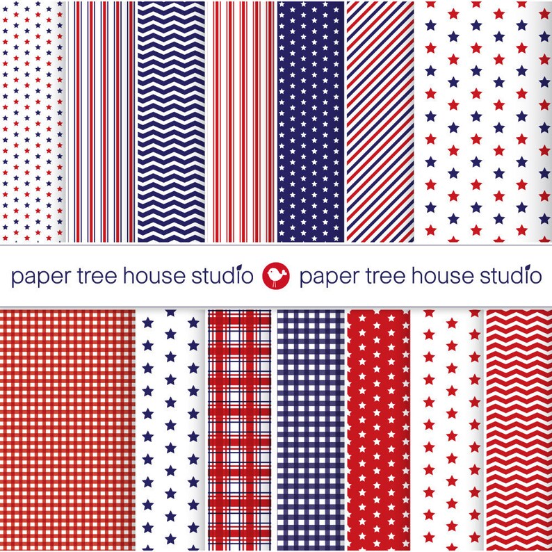 Red White Blue Digital Paper. 4th of July Digital Paper. 4th of July ...