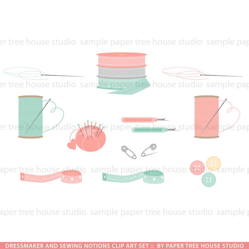 Sewing Clip Art. Fashion Clip Art. Seamstress Clipart. - Etsy