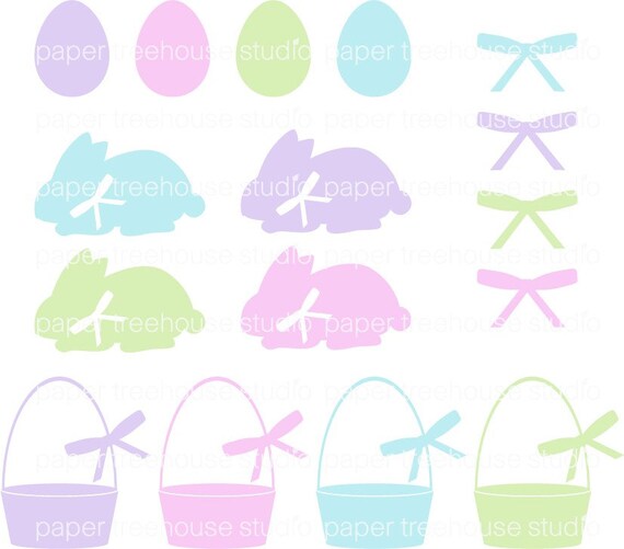 Easter Clip Art Set. Easter Basket Clip Art. Easter Bunny Clip - Etsy