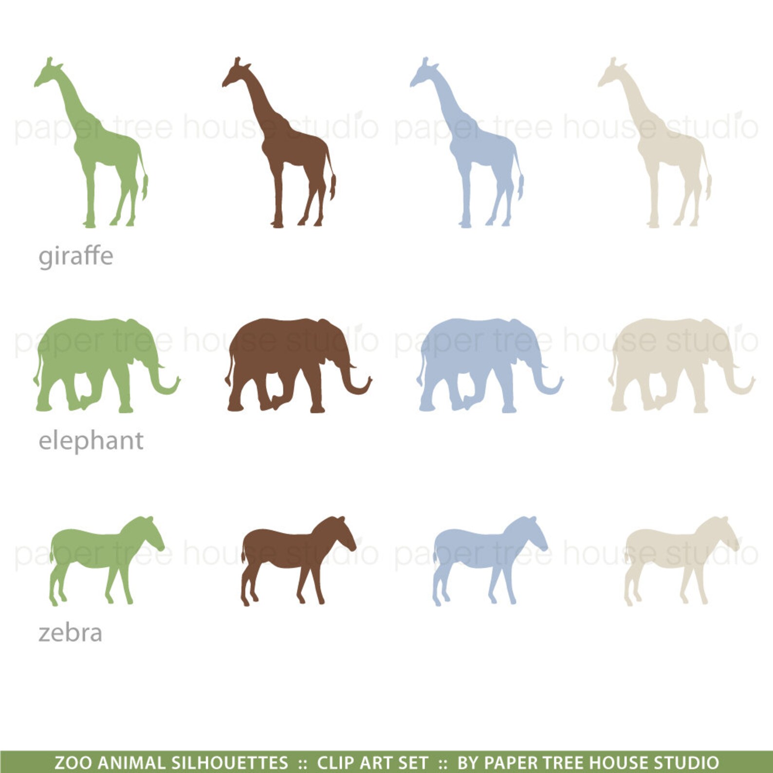 Zoo Clip Art. Safari Clip Art. Animal Clipart. Giraffe Clip - Etsy