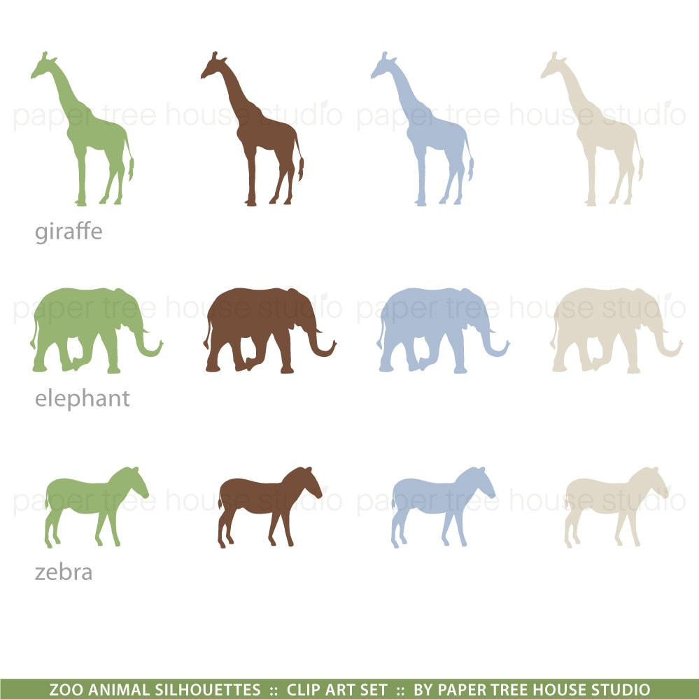 Zoo Clip Art. Safari Clip Art. Animal Clipart. Giraffe Clip - Etsy