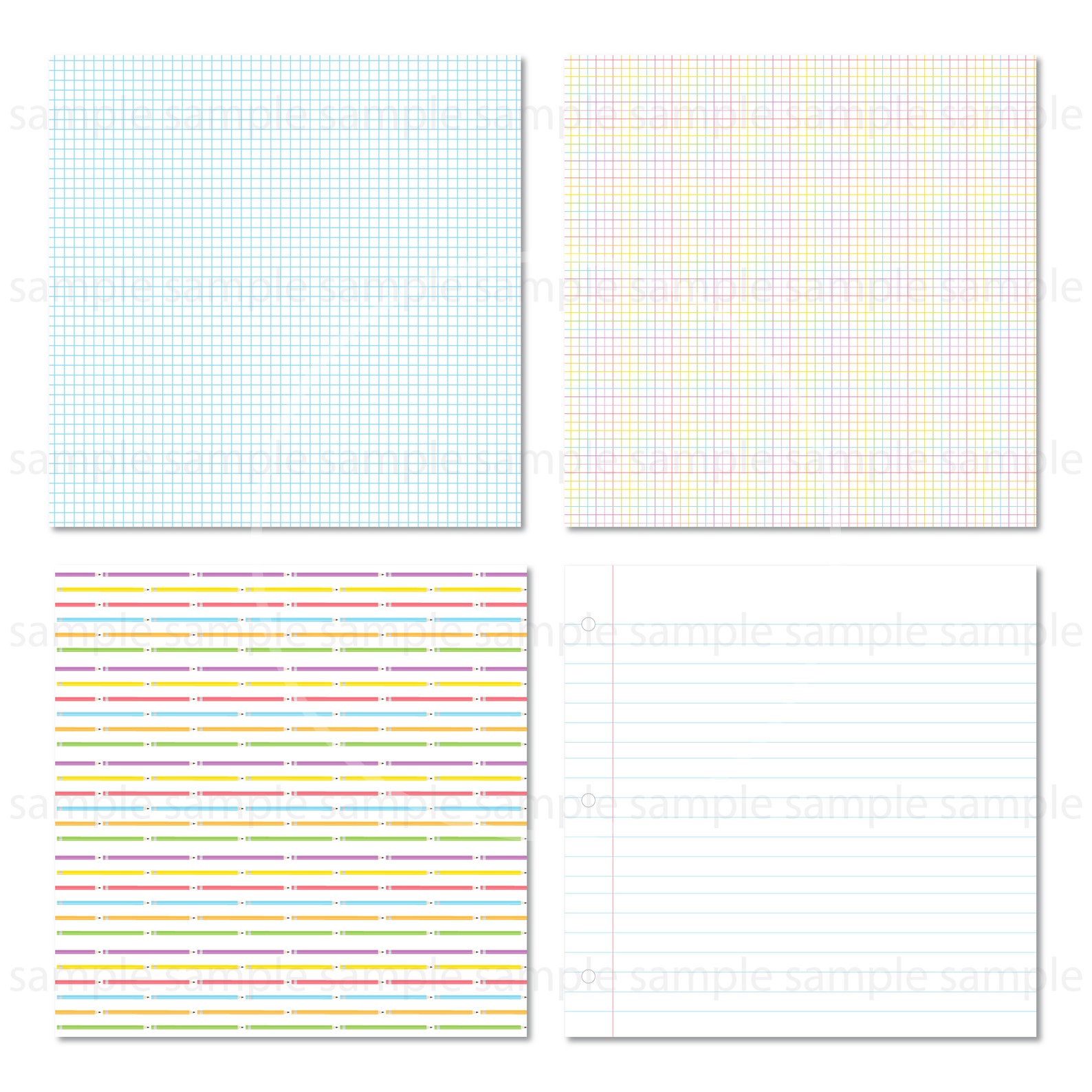 Back to School Digital Paper Set. School Supplies Digital | Etsy