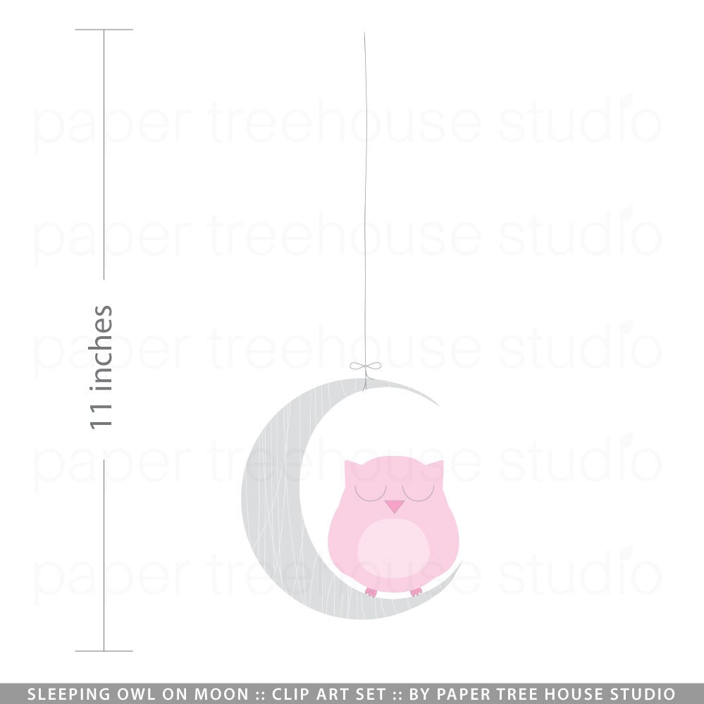 Owl Clip Art. Sleeping Owl Printable. Moon Clip Art. Star - Etsy