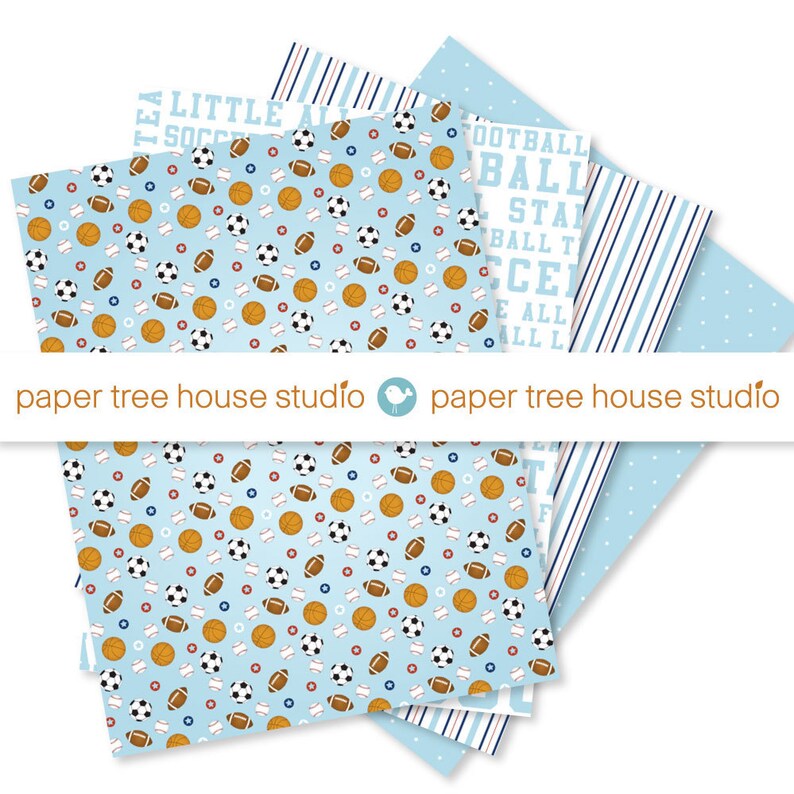 All Star Digital Paper Set. Sport Digital Paper. Baseball Scrapbook ...