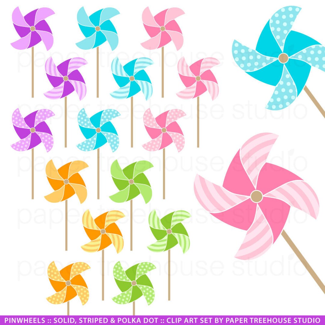 Buy Pinwheel Clip Art. Pinwheel Clipart. Spring Clipart. Rainbow ...