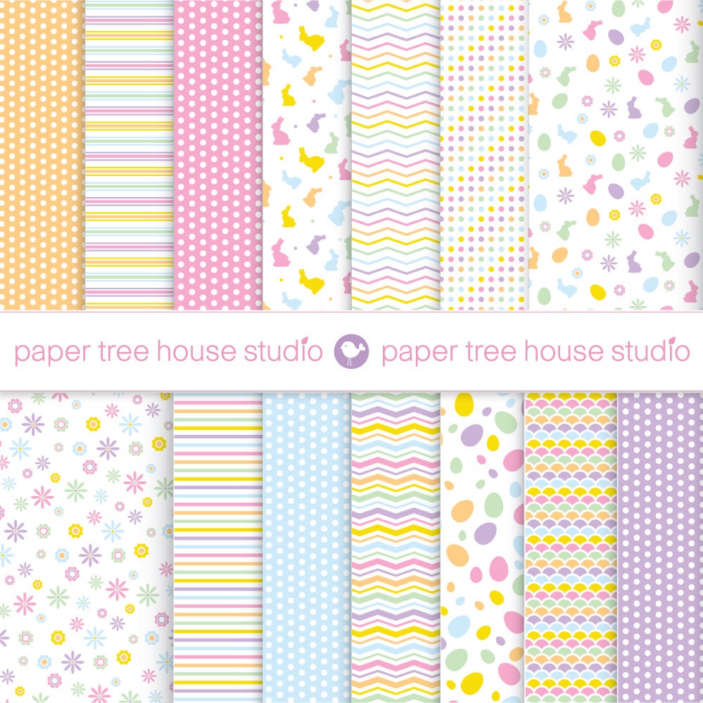 Easter Digital Papers. Easter Digital Scrapbook Paper. Bunny Print ...