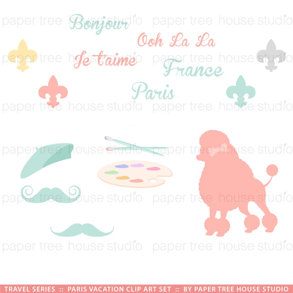 Travel Clip Art. Vacation Clipart. Paris Clip Art. France Clip - Etsy
