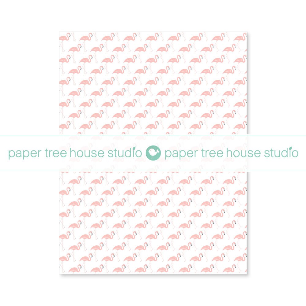 Flamingo Digital Paper. Pink Flamingo Print. Pineapple Paper. | Etsy