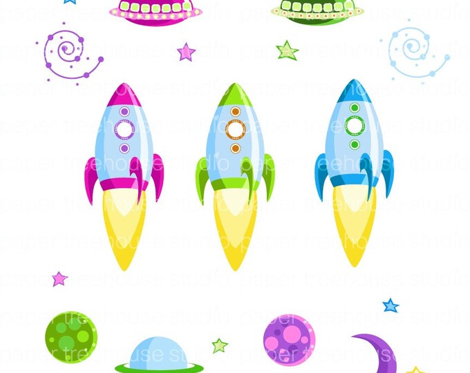 Space Clip Art, Rocket Clip Art, Aliens Clip Art, Boys Clip Art, Hand ...