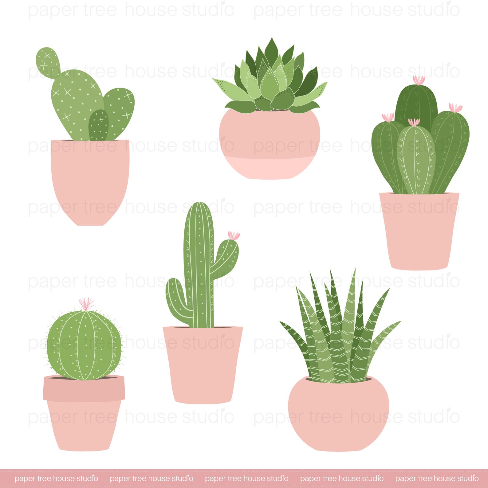 Cactus Clip Art. Cacti Clip Art. Houseplant Clip Art. Nature | Etsy