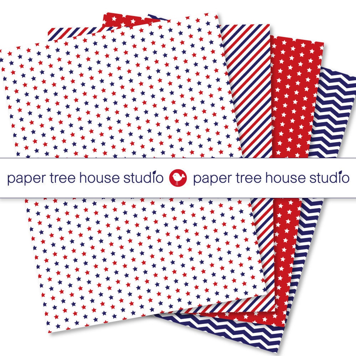 Red White Blue Digital Paper. 4th of July Digital Paper. 4th of July ...