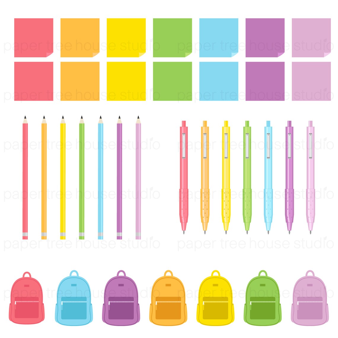 School Supplies Back to School Clip Art Set. Clip Art. - Etsy
