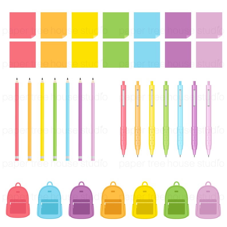School Supplies Back to School Clip Art Set. Clip Art. - Etsy