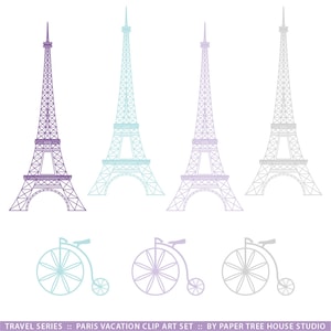 Travel Clip Art. Vacation Clipart. Paris Vacation Clip Art. Eiffel ...