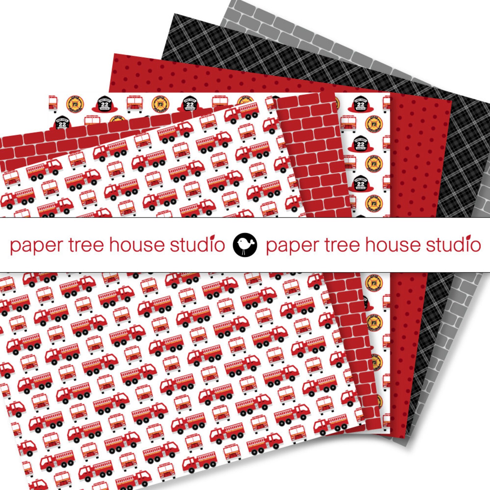 Fire Station Digital Papers. Fire Fighter Clipart. Fire Truck Digital ...