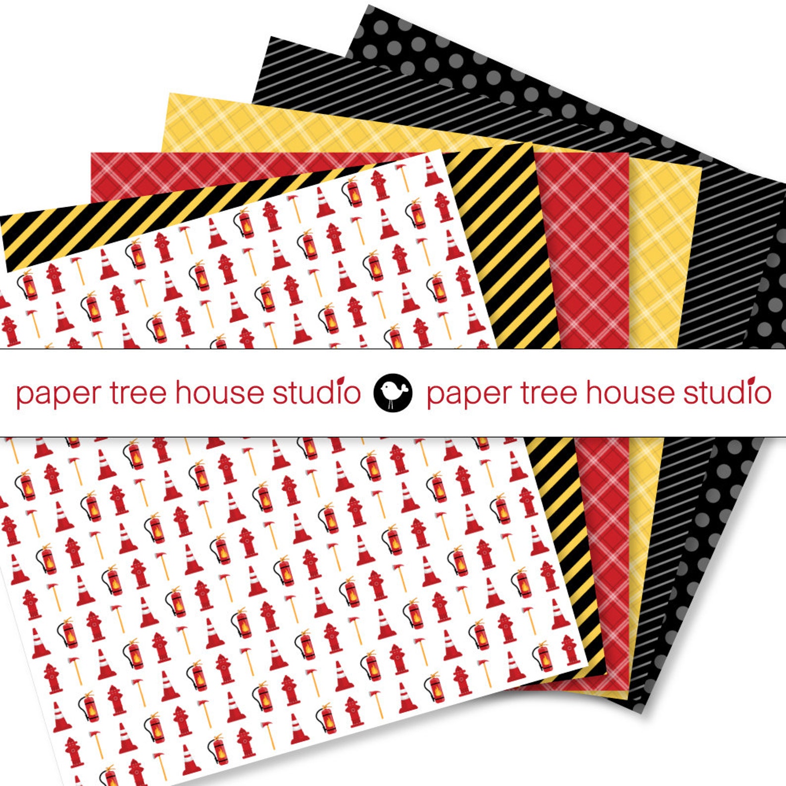 Fire Station Digital Papers. Fire Fighter Clipart. Fire Truck Digital ...