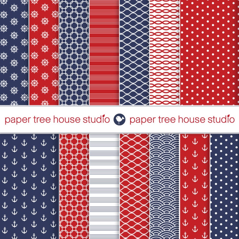 Nautical Digital Paper. Sailboat Digital Paper. Sailboat | Etsy