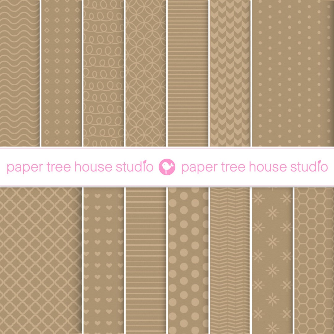 Craft Paper Digital Set. Brown Craft Paper. Brown Scrapbook Paper ...