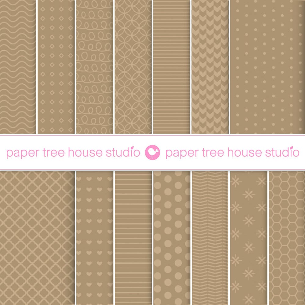 Craft Paper Digital Set. Brown Craft Paper. Brown Scrapbook - Etsy