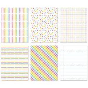 Back to School Digital Paper Set. School Supplies Digital Paper ...