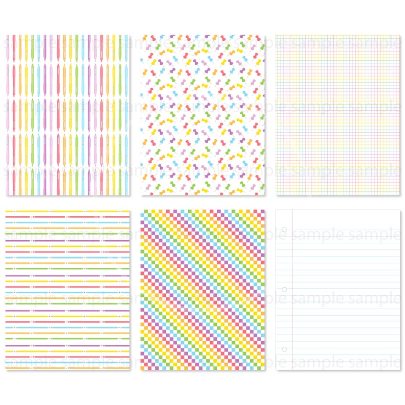 Back to School Digital Paper Set. School Supplies Digital | Etsy