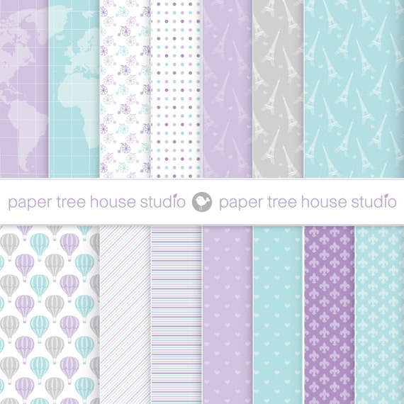 Vacation Digital Paper. Paris Digital Paper. Eiffel Tower | Etsy