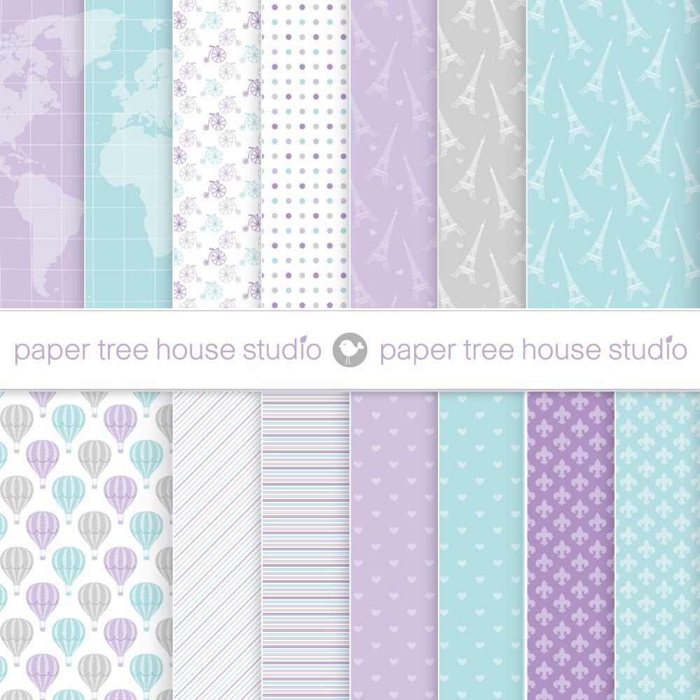 Vacation Digital Paper. Paris Digital Paper. Eiffel Tower Clipart ...