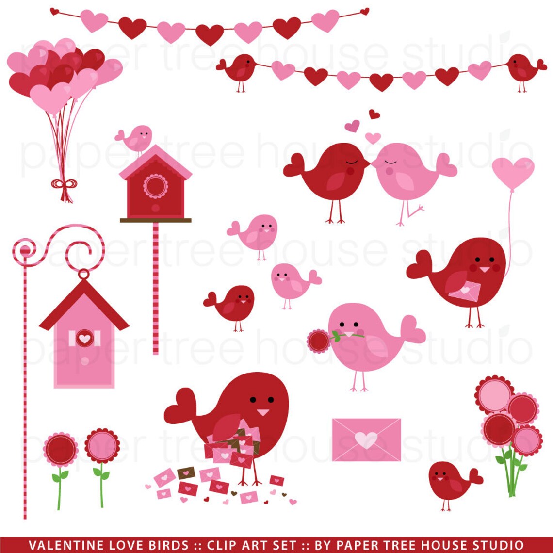 Valentine Clip Art. Valentine Love Birds. Bird Clip Art. Bird House ...