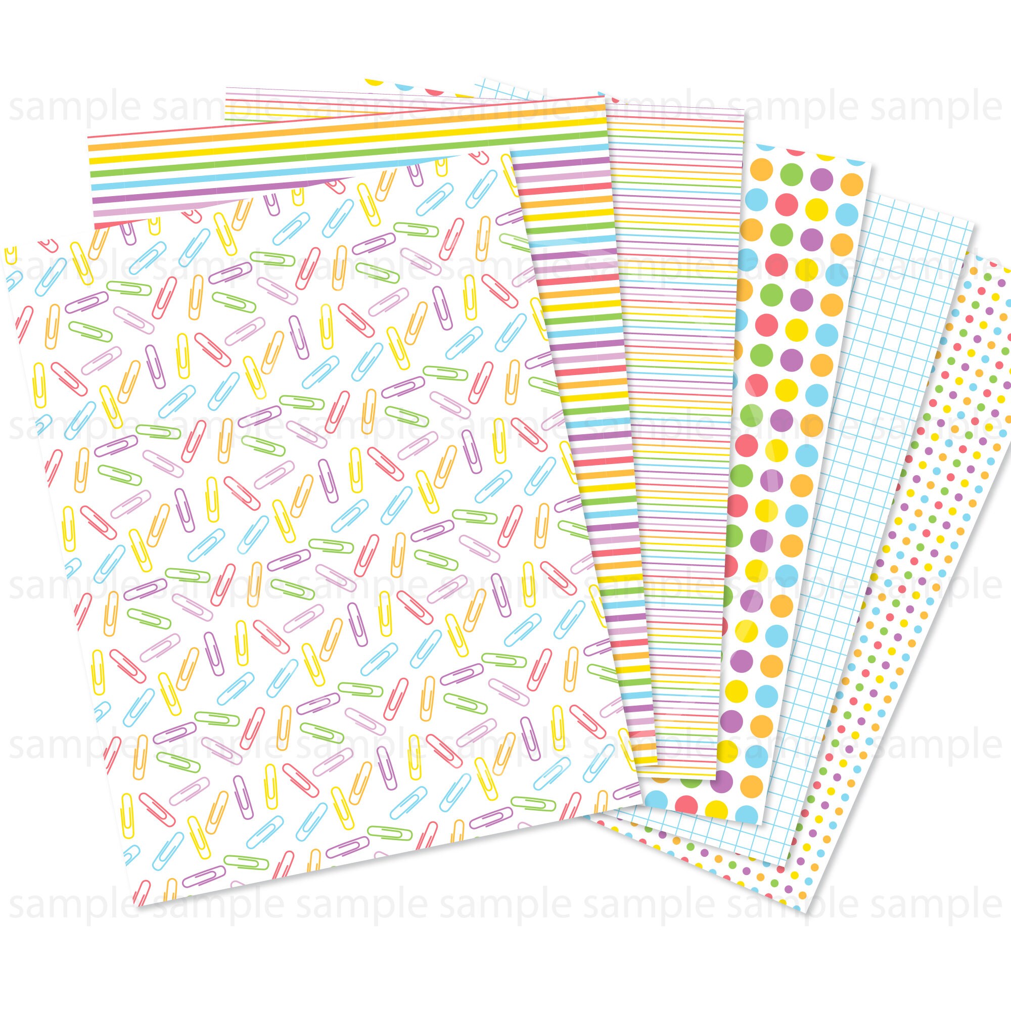 Back to School Digital Paper Set. School Supplies Digital - Etsy